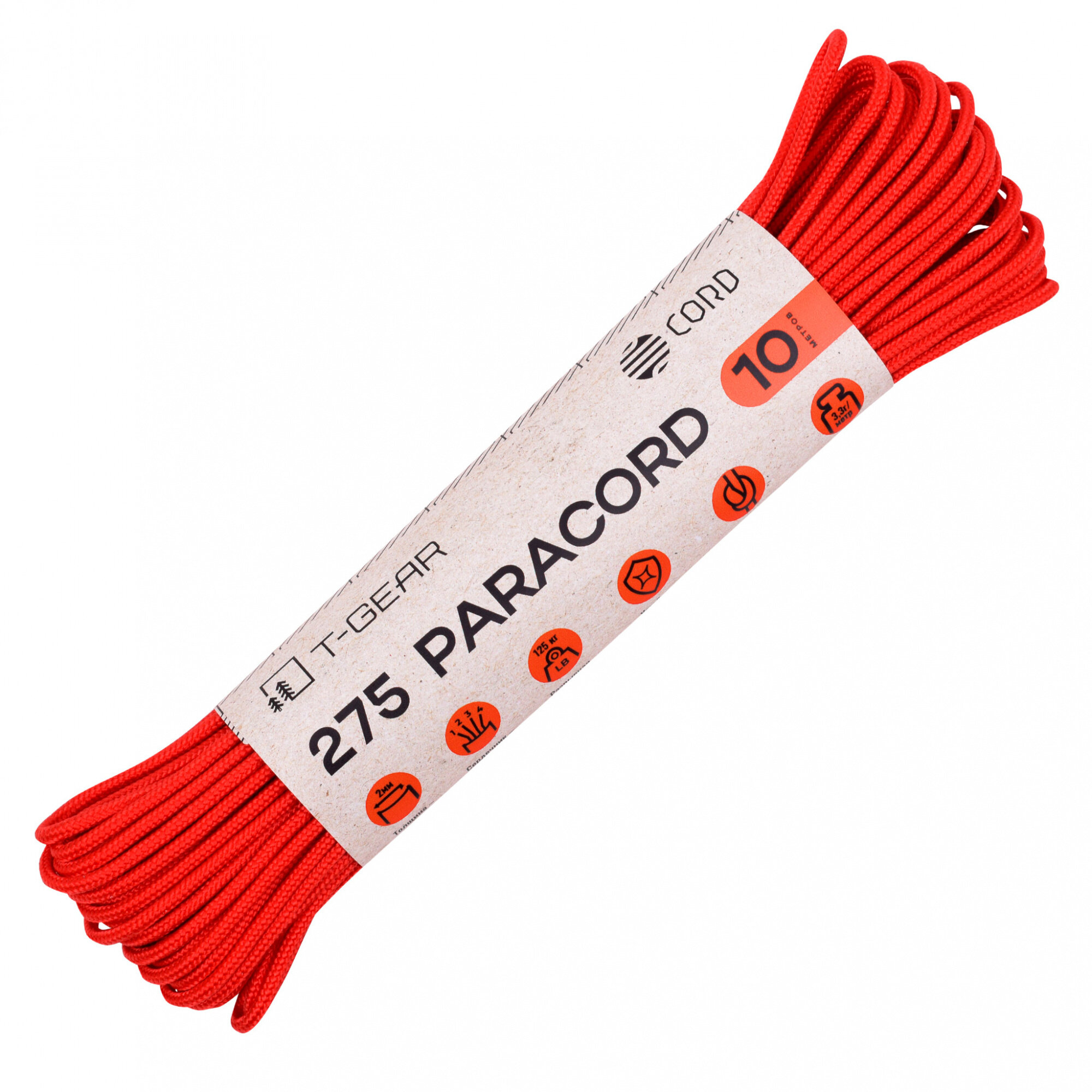 Паракорд 275 T-Gear x CORD nylon 10 метров (расцветка - Red)