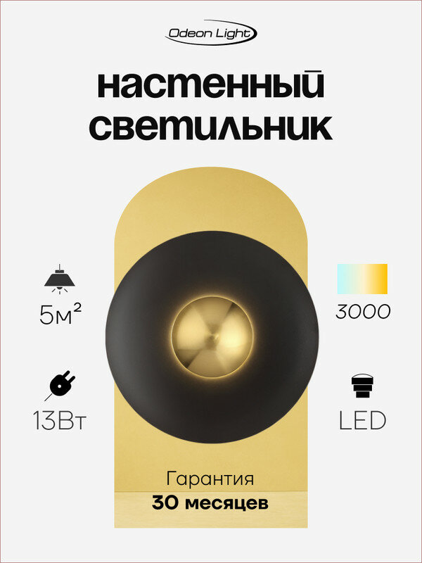 Настенный светильник ODEON LIGHT ADAMAS 4223/13WL LED 13W черный