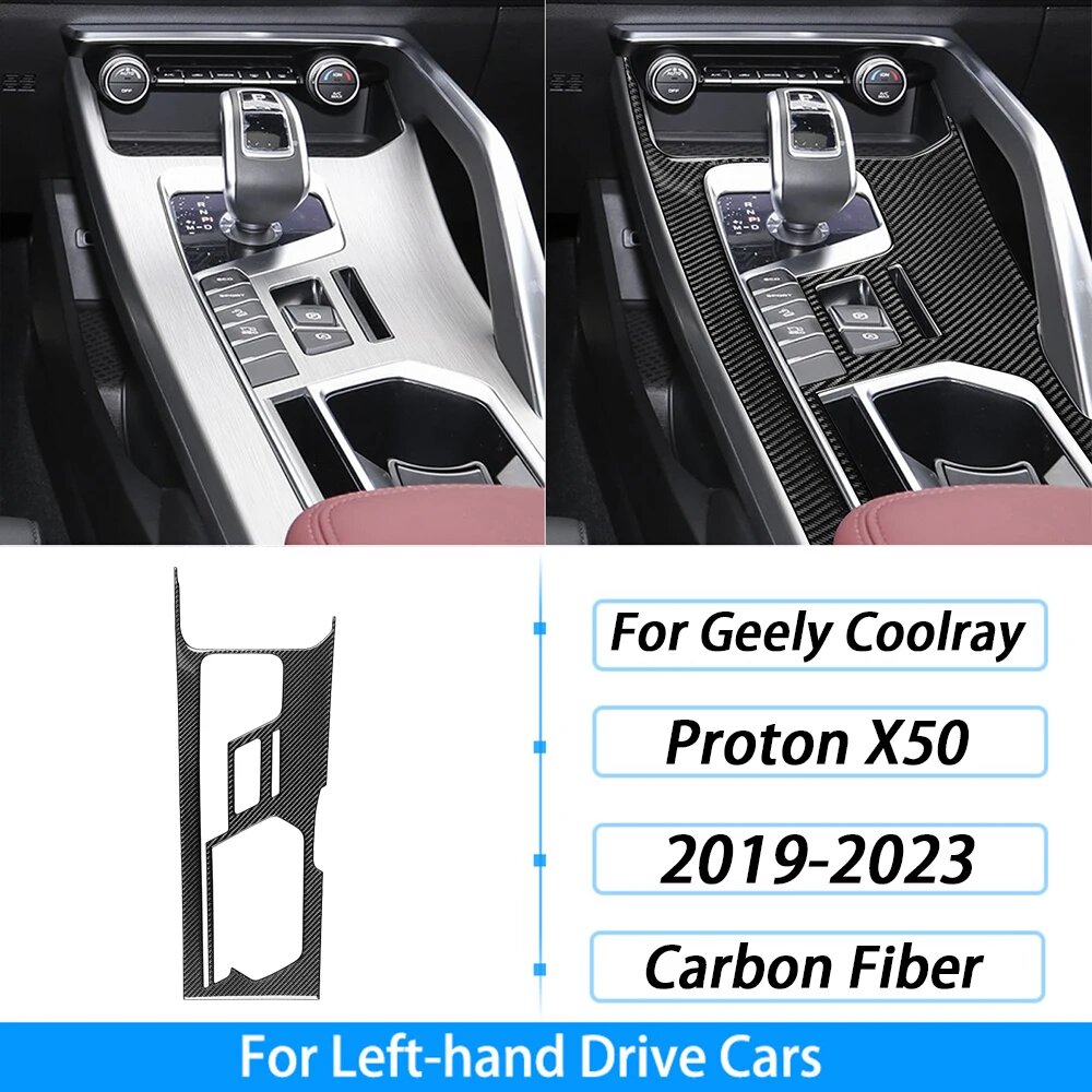 Carbon Fiber Gear Shift Panel for Geely Coolray Proton X50 2019-2023 Black