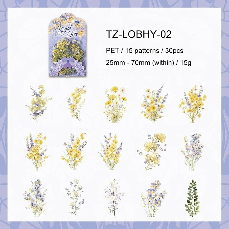 Стикеры TZ-LOBHY-02 Flower букеты 30шт