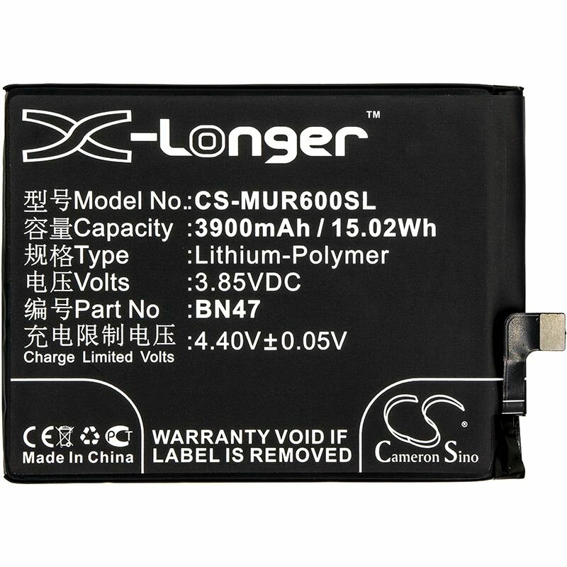 Аккумулятор для Xiaomi Mi A2 Lite, Xiaomi BN47, Xiaomi M1805D1SC, M1805D1SE, M1805D1SG, M1805D1ST - CS-MUR600SL от компании Cameron Sino