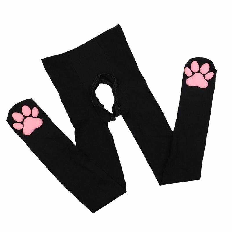 Чулки с кошачьими подушечками, Черный