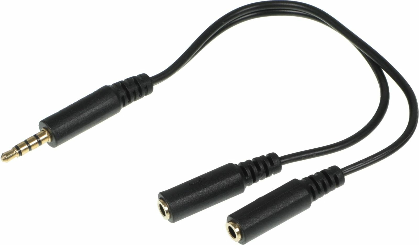Адаптер-переходник A4Tech аудио, 2хJack 3,5 f/Jack 3,5 m 0,2 м, черный (AD-3P)