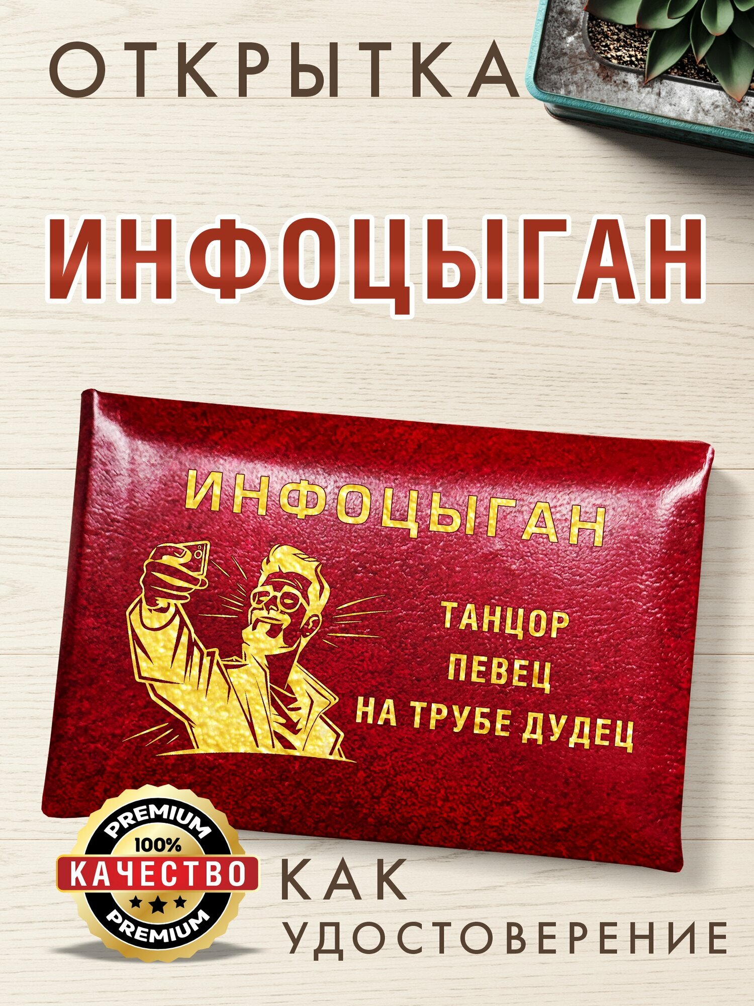 Удостоверение "Инфоцыгана" в подарок коллеге, другу, парню, мужу, папе, пухлая корочка