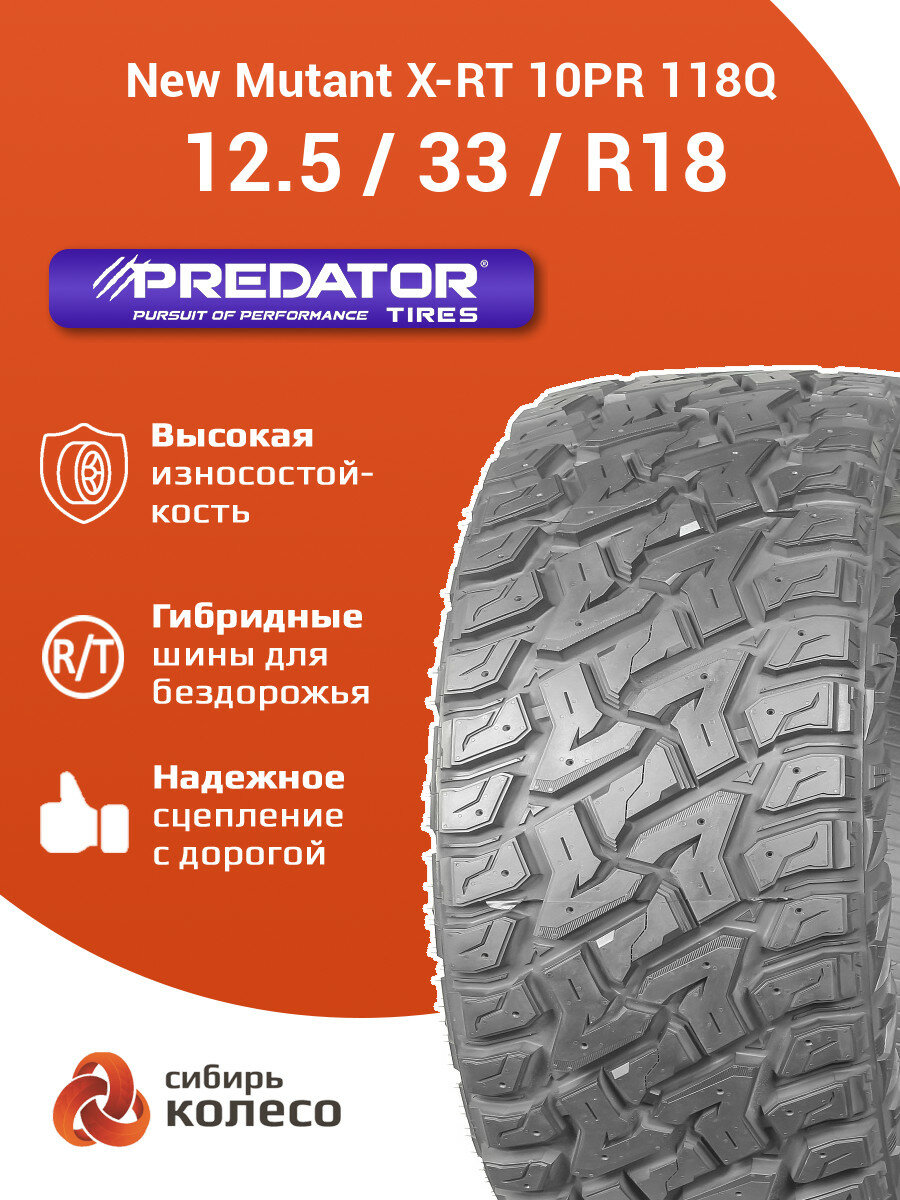 12.5/33R18 Predator New Mutant X-RT 10PR 118Q