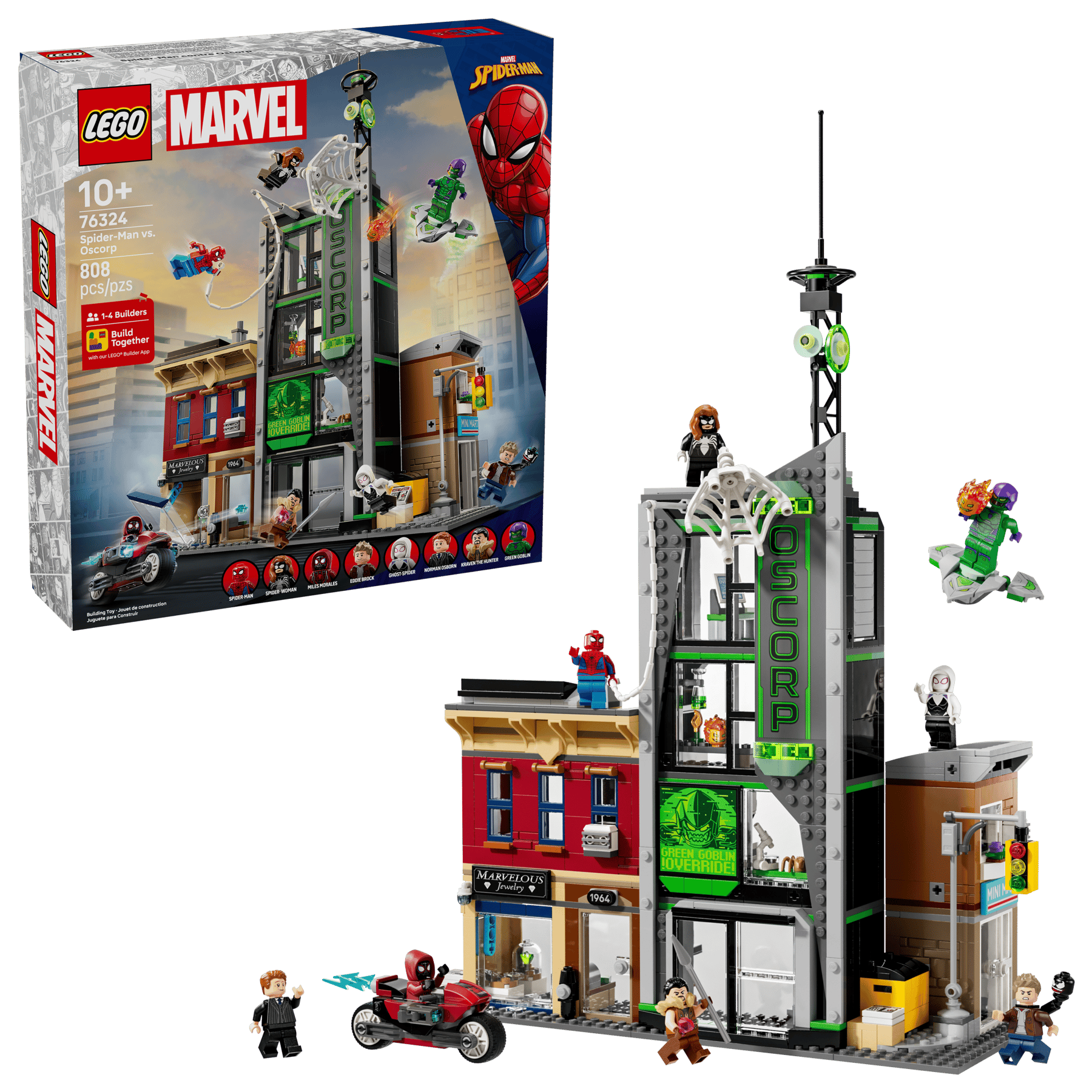 Конструктор LEGO Super Heroes 76324 Человек-паук против Oscorp (Озкорп), 808 дет.
