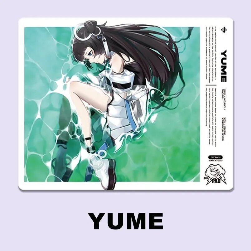 Коврик для мышки YUME, XL, черный, белый, зеленый, 40x50 см, толщина 3 мм