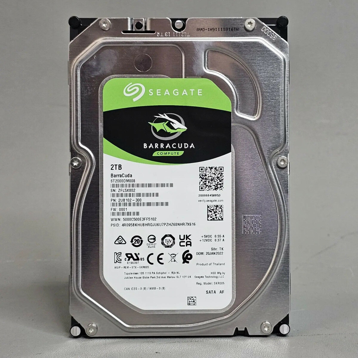 Жесткий диск Seagate Barracuda ST2000DM008, 2ТБ, HDD, SATA III, 3.5"