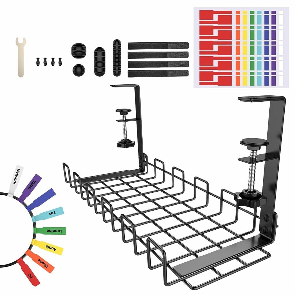Металлический лоток для кабелей под столом