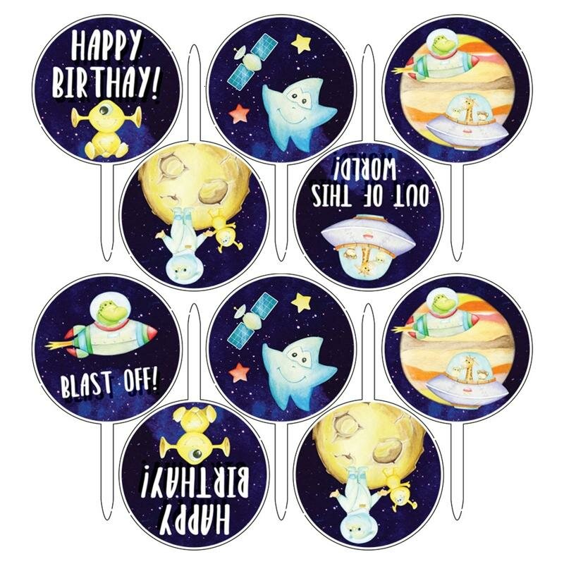 Акриловые фигурки астронавтов для торта, 01