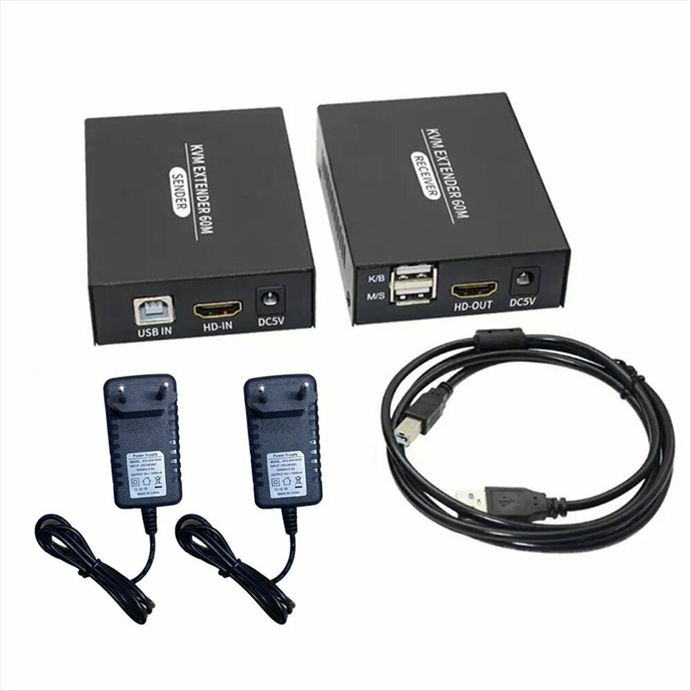 USB KVM Ethernet-удлинитель, передатчик, приемник, вилка европейского стандарта