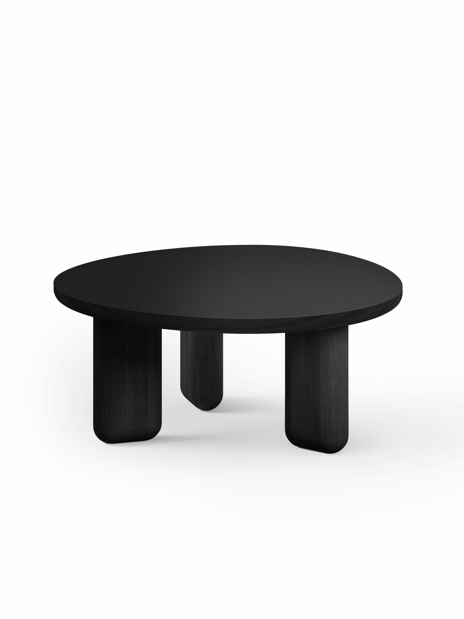 Стол журнальный Крокед черный низкий на опорах из массива бука