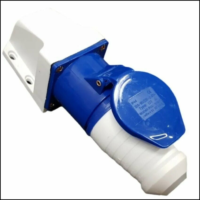 Эксклюзивная вилка на 32А 220В с тремя контактами и розеткой для надежной фиксации, новинка 2025