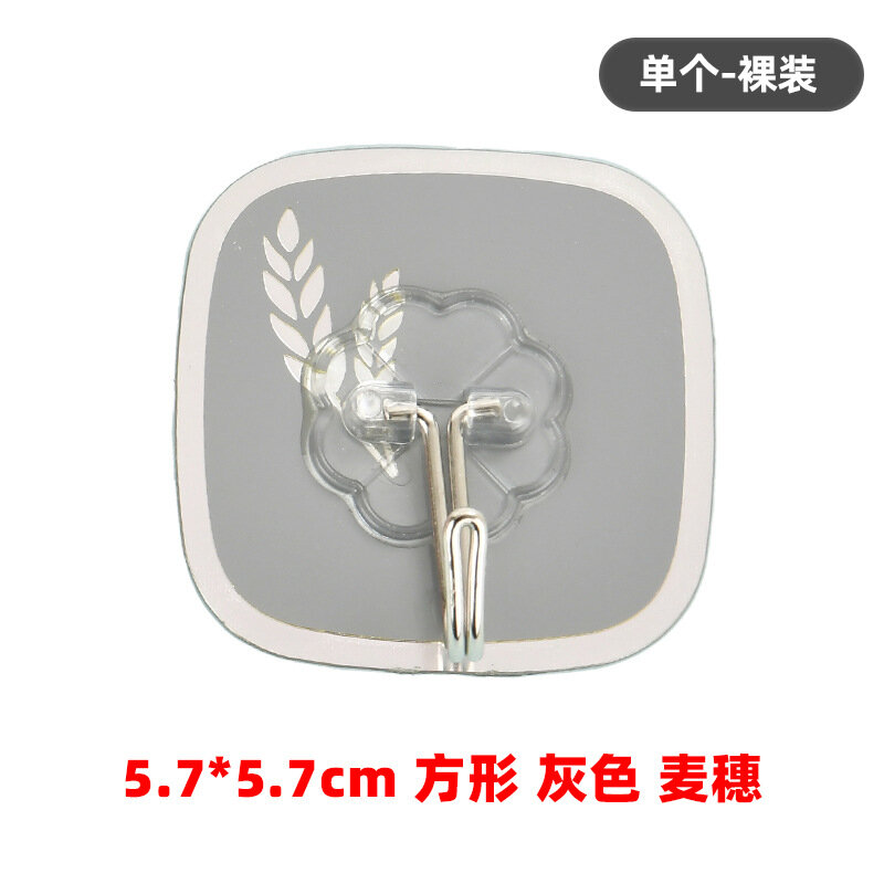 Адгезивная настенная петля для ванной и кухни - установка без сверления, одна штука, серый цвет, 3D-дизайн колоса