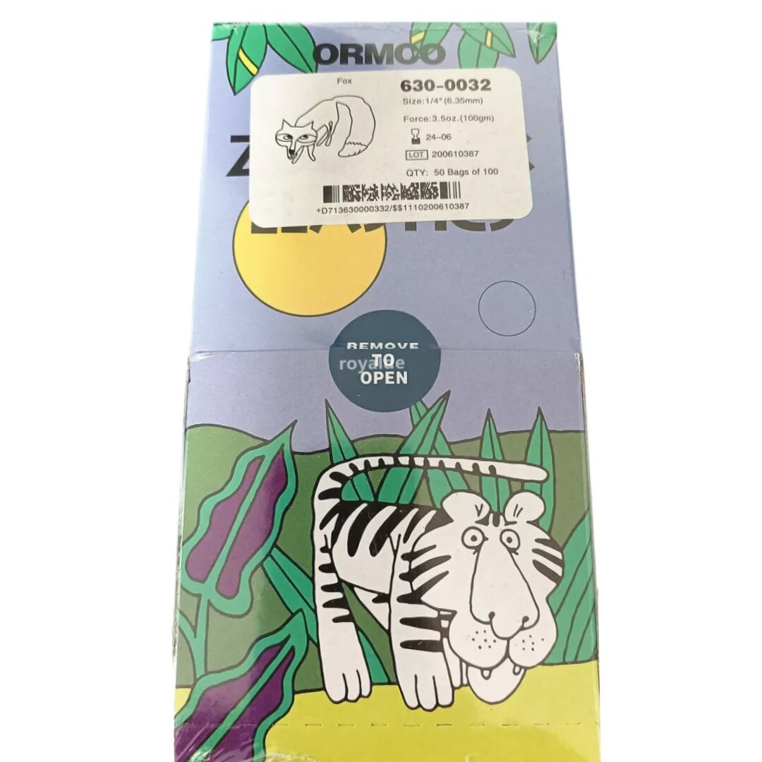 ORMCO Zoo Park Резинки ортодонтические желтые 3,5 унции Fox-5000Pcs