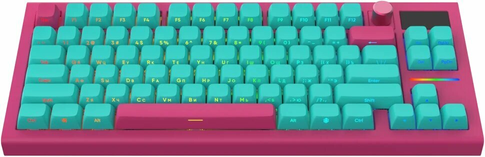 Клавиатура проводная + беспроводная IO by Red Square Type 84 Pro, розовый/бирюзовый