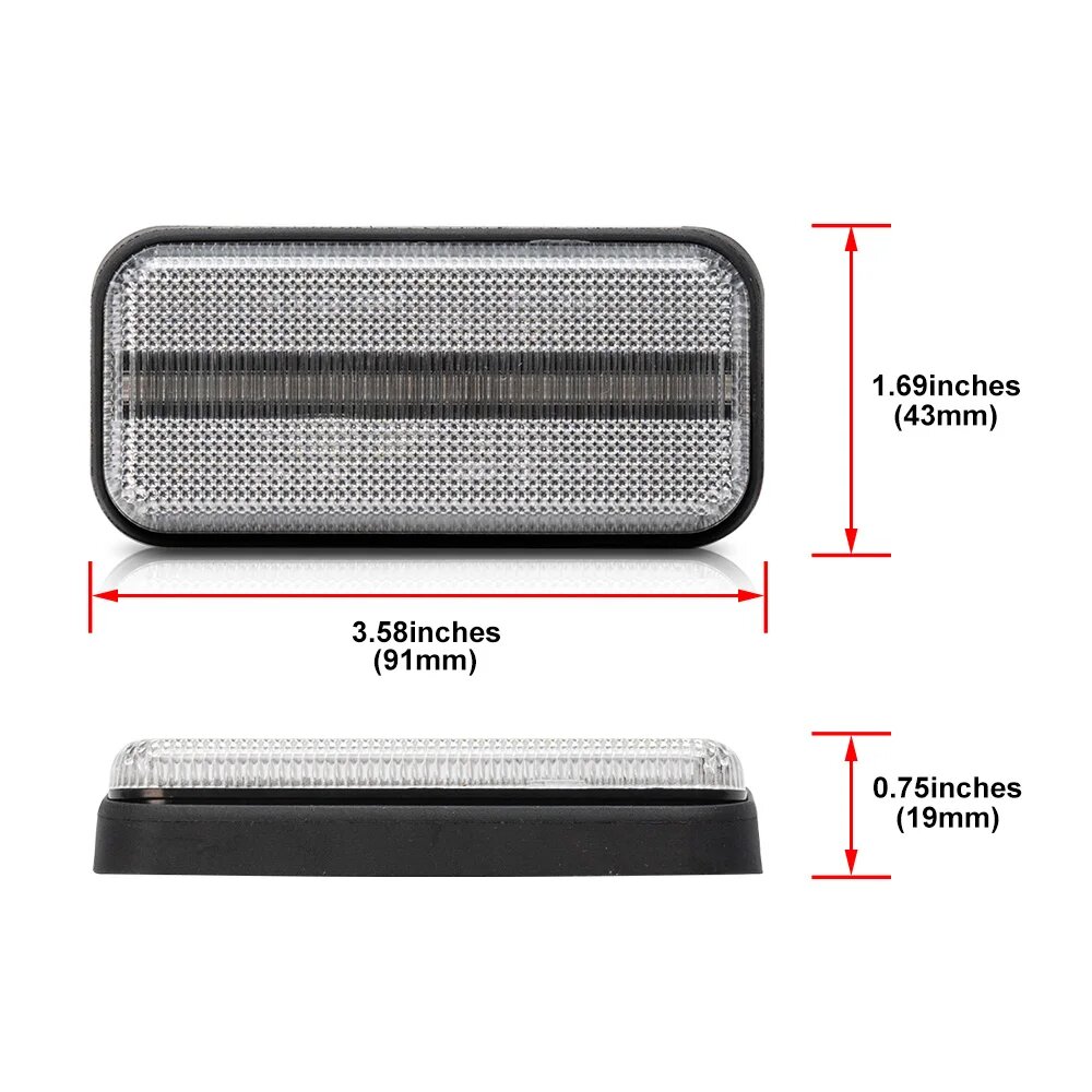 4x Янтарные светодиодные боковые габаритные фонари Jumbo для Ford Transit MK6 MK7 Clear Lens