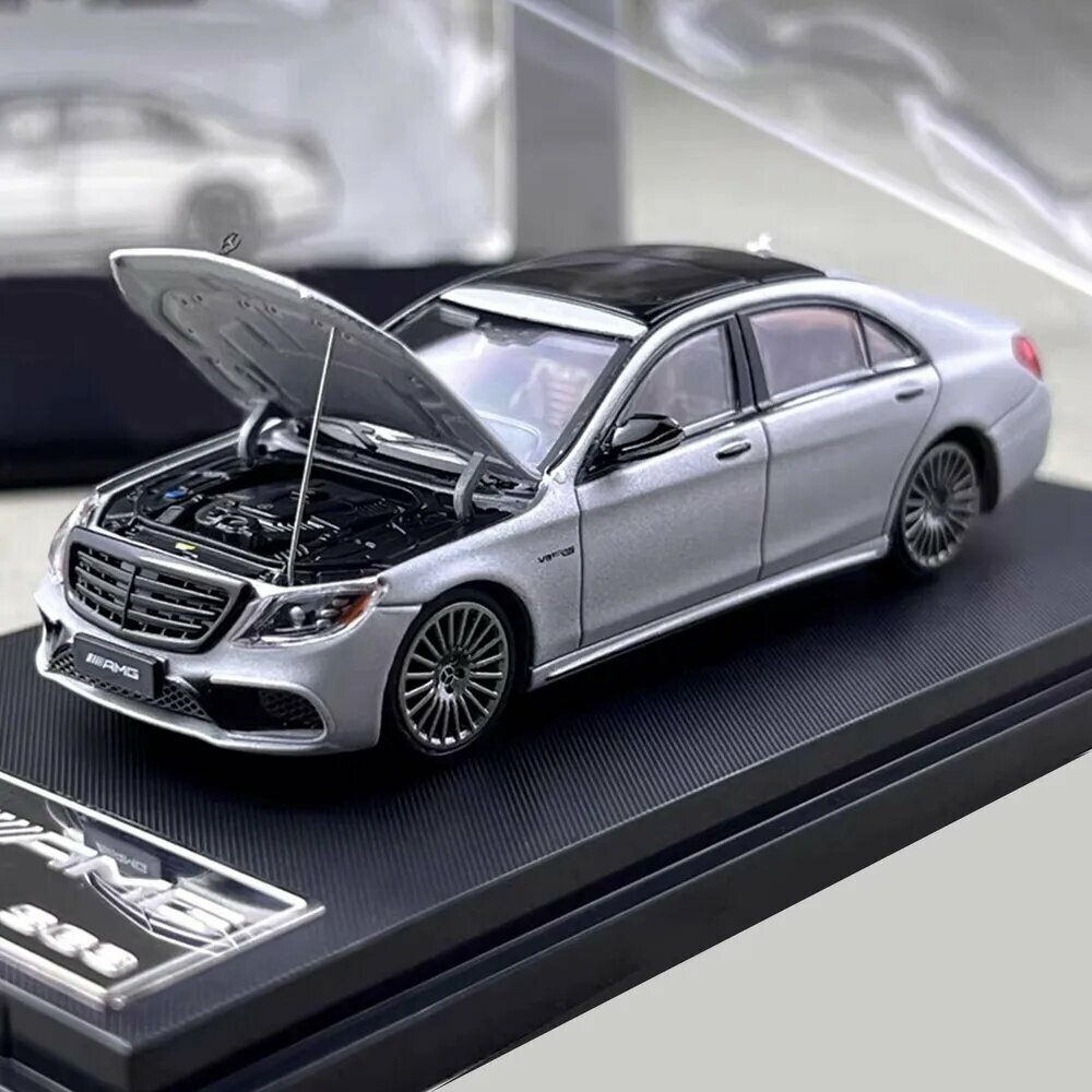 Миниатюрная модель автомобиля из литого металла Мерседес-Бенц AMG S63 W222 модель автомобиля Игрушки 1:64 Mercedes Benz AMG S63 W222