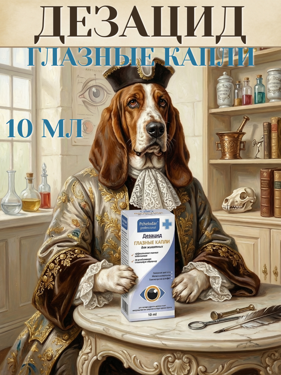 Дезацид капли глазные, 10 мл. Для кошек и собак