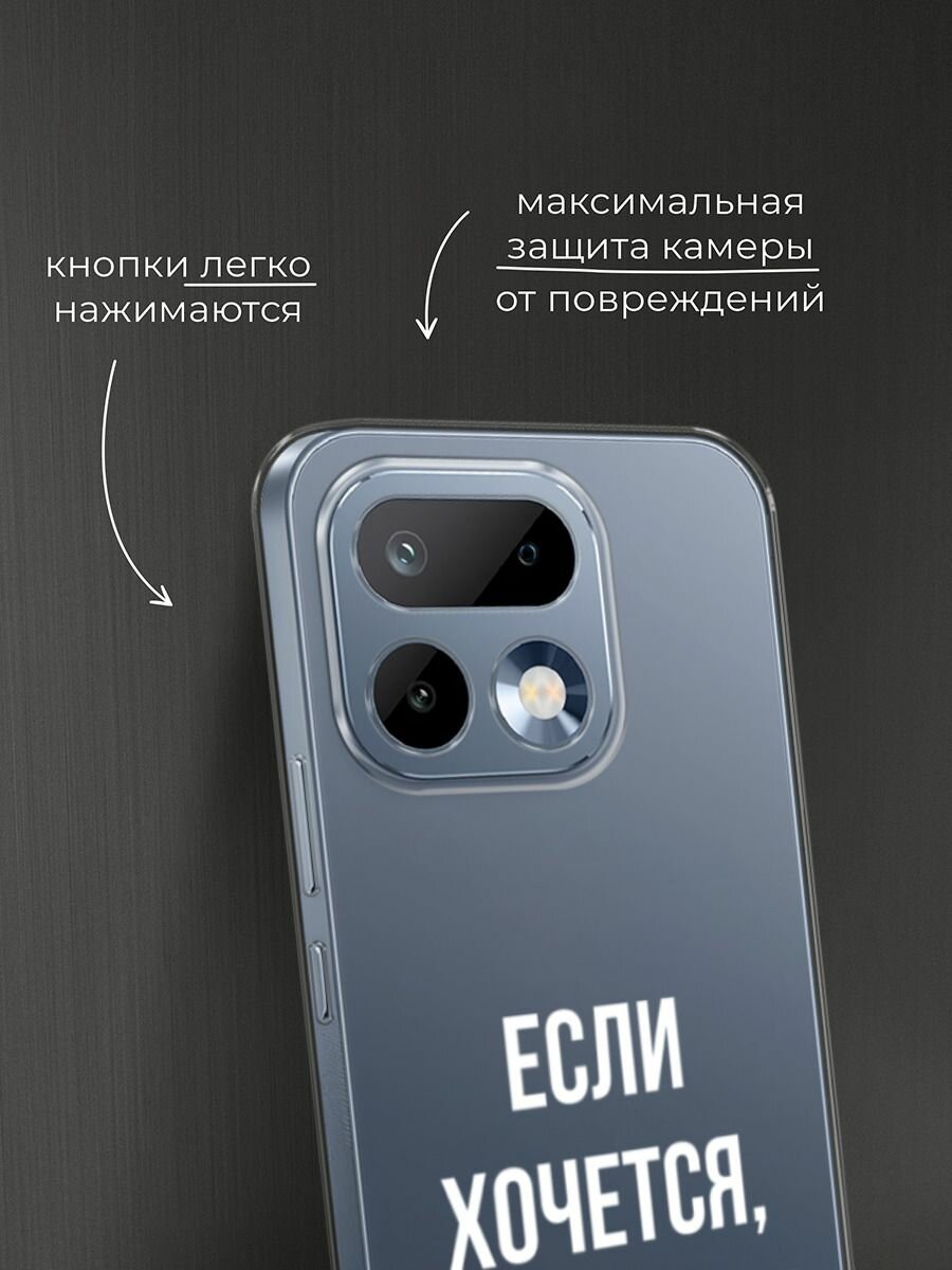 Чехол на Realme 16 Pro / Реалме 16 Про с принтом Если хочется, прозрачный — фото 1