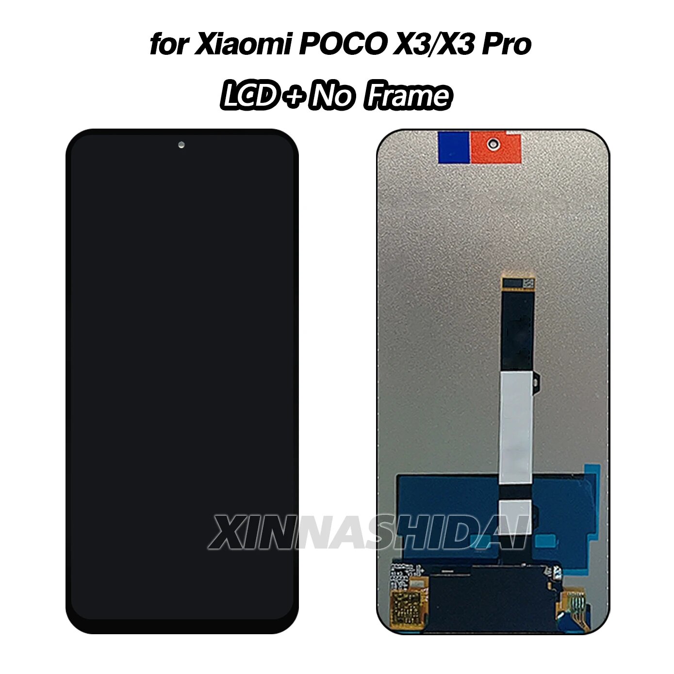 Высококачественный ЖК-экран Для Xiaomi POCO X3/X3 Pro: Сенсорный Экран В Сборе Для Black No Frame