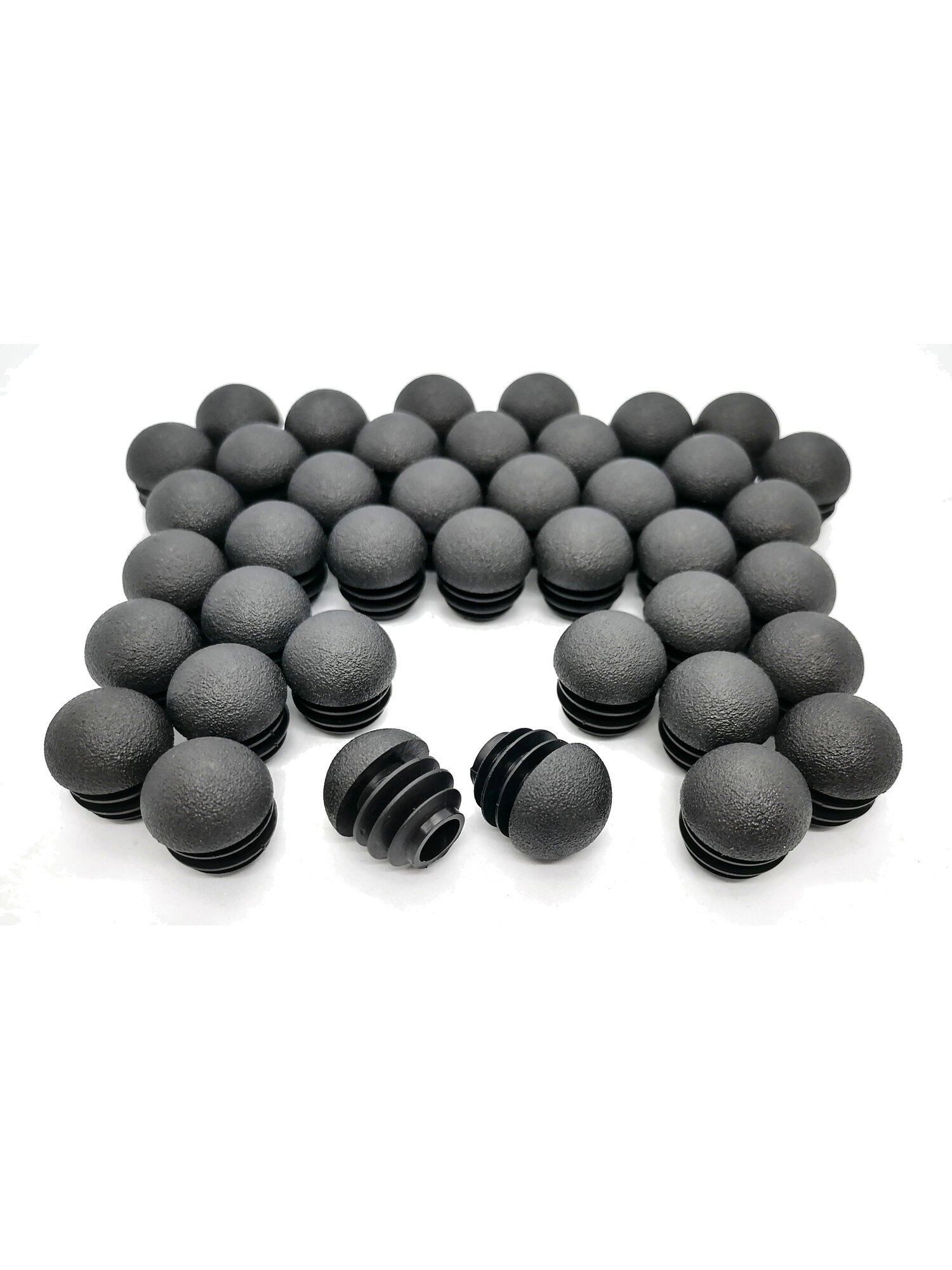 Заглушка для круглой трубы с внешним диаметром 18мм и диаметром отверстия 14-16мм, пластиковая, сферическая, 40шт.