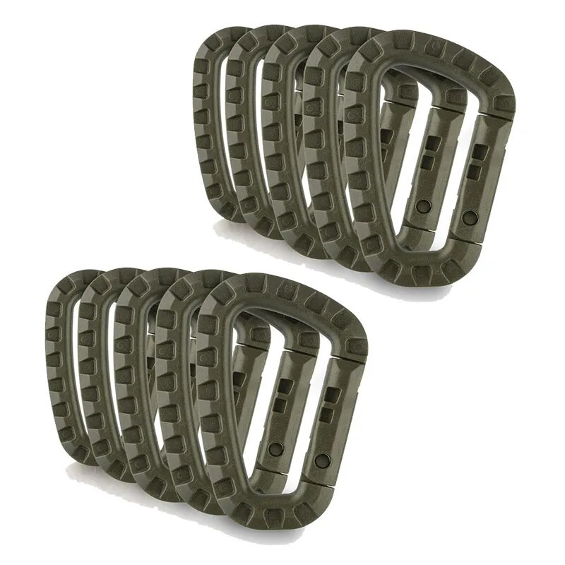 Тактические карабины D-образной формы 5 шт green-10pcs