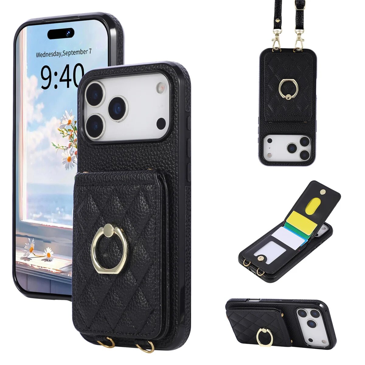 Кожаный Чехол Для iPhone 7/8/12/11/13/14/15/16E/17 Pro Max Air 16 Plus С iPhone X, Черный, Black