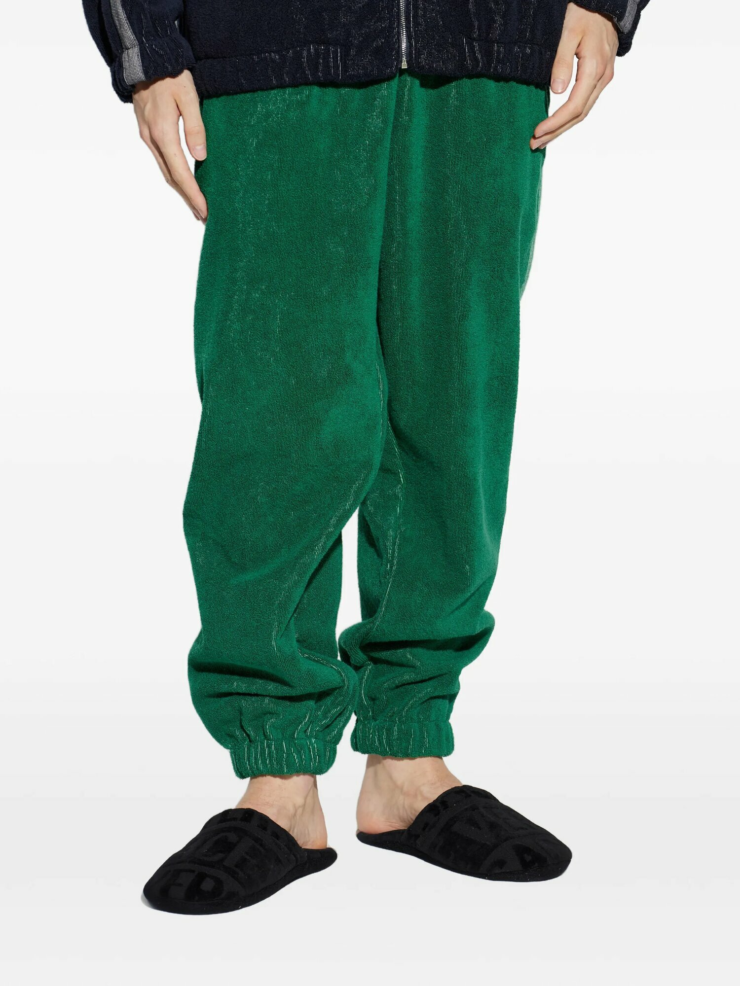 Брюки Versace Pocket stripe track pants, размер L, зеленый, — фото 1
