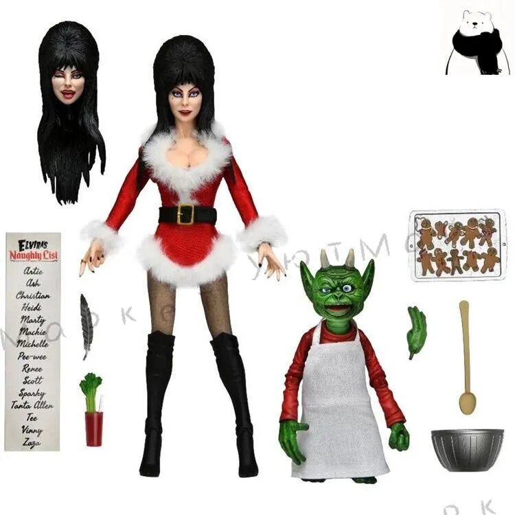 Коллекционная Фигурка Elvira Рождественская версия NECA. Фигурка Авилы, материал ABS пластик, 1 шт