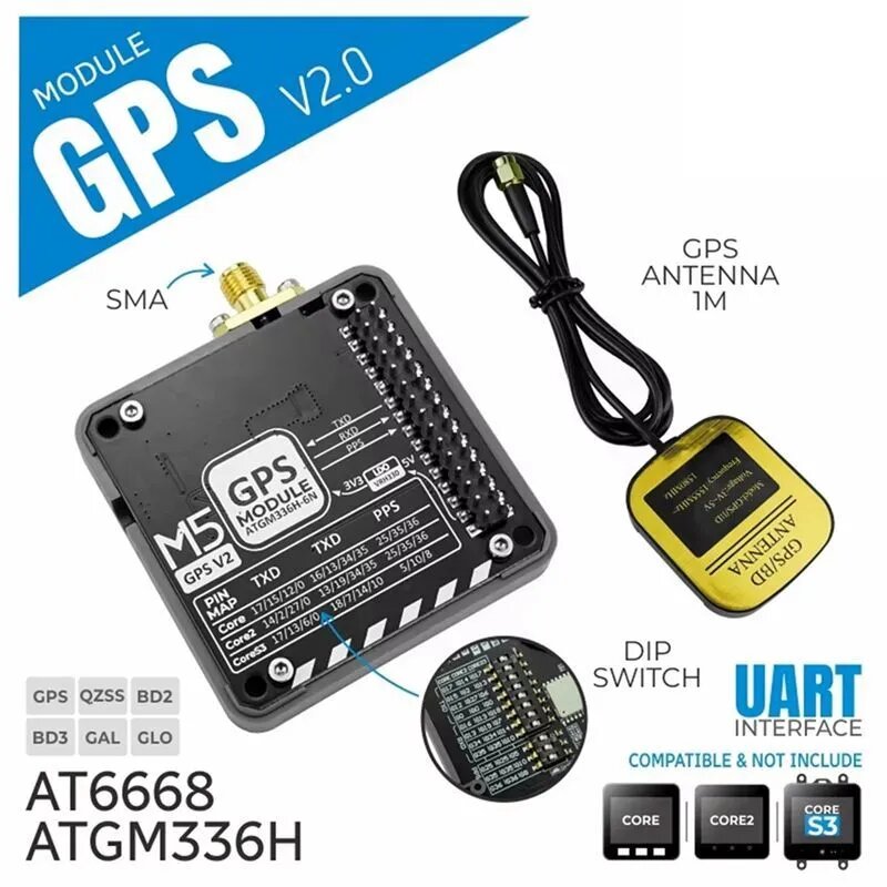GPS Module V2.0 С Внешней Антенной AT6668 Multi-System GNSS Receiver Для Высокоточного Позиционирования