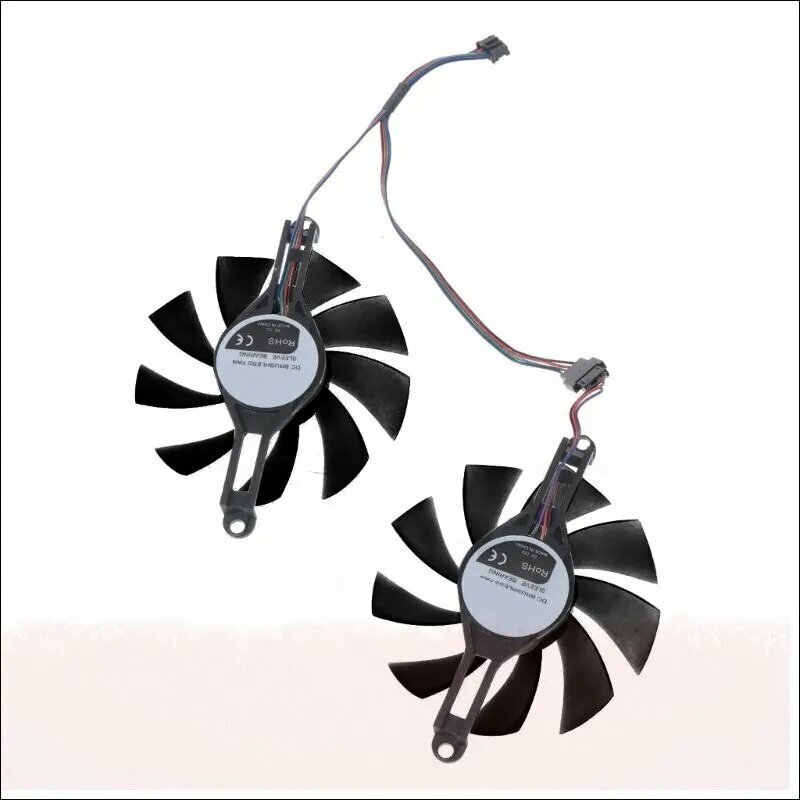 Бесшумный вентилятор для видеокарты AMD Panlei RX580 (1 пара)