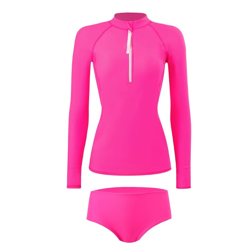 Женский гидрокостюм, раздельный купальник для снорклинга, скромный, корректирующий фигуру, с длинными рукавами,