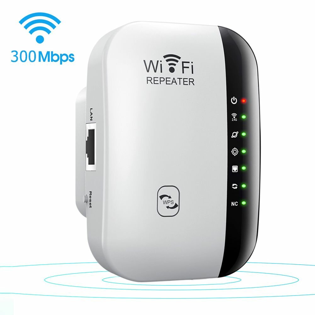 Усилитель сигнала Wi-Fi MT02, 300 Мбит/с, 7 светодиодов, режим маршрутизатора, белый