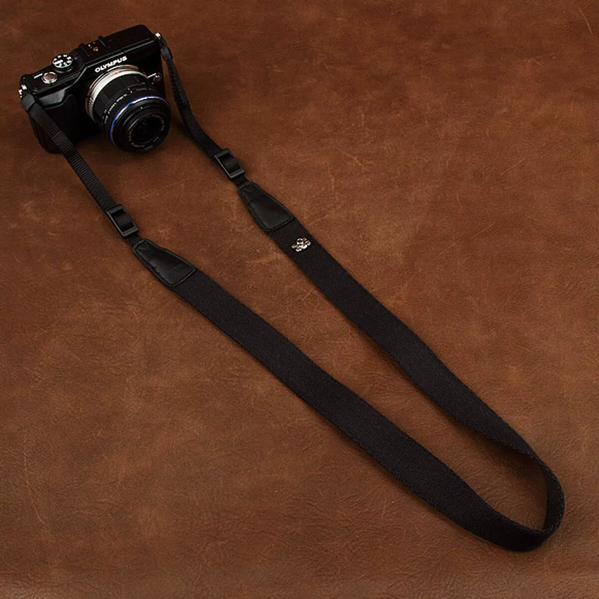 Хлопковый ремень для камеры для Sony ZV-E10, Nikon Z30 и Fujifilm X-M5 - черный, регулируемый плечевой ремень, прочный