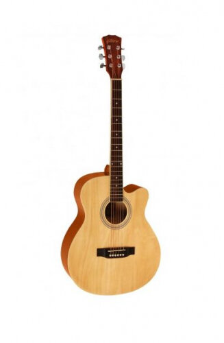 Акустическая гитара Elitaro E4010 N, с медиаторами, чехлом, ремнём, тюнером, натуральный