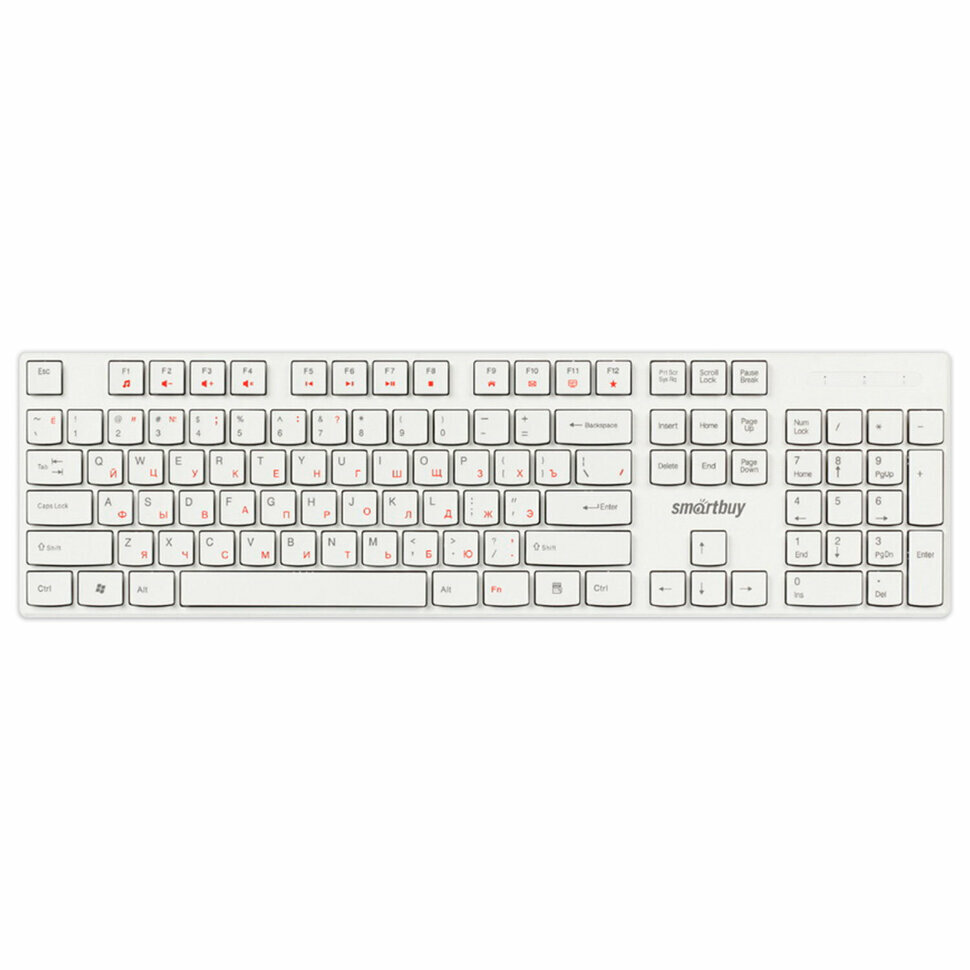 Клавиатура проводная SMARTBUY ONE 238, USB, 104 клавиши, белый, SBK-238U-W, 514310