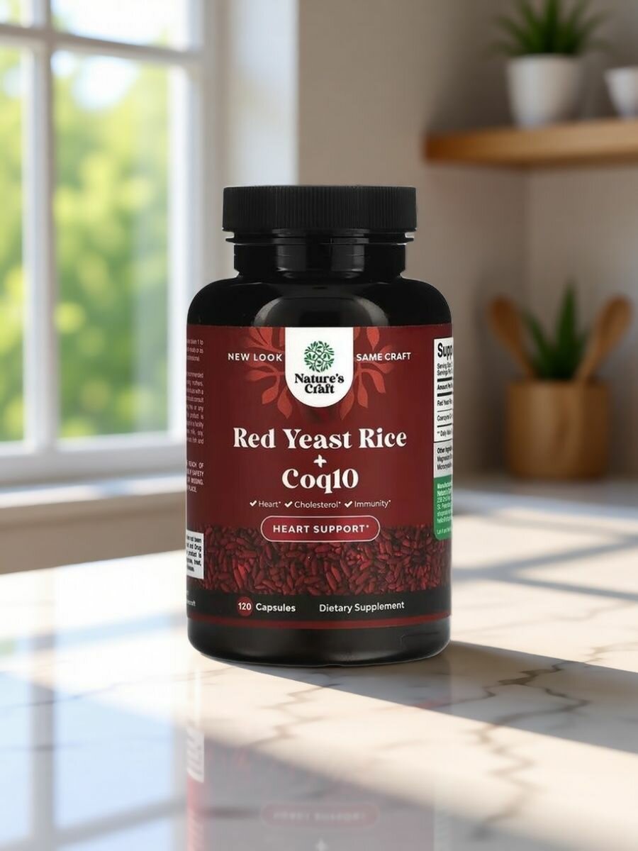 Красный дрожжевой рис + Coq10, 120 капсул , Nature's Craft