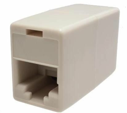 Адаптер проходной Suprlan RJ45, категория 5E, UTP, бежевый (10-0337)