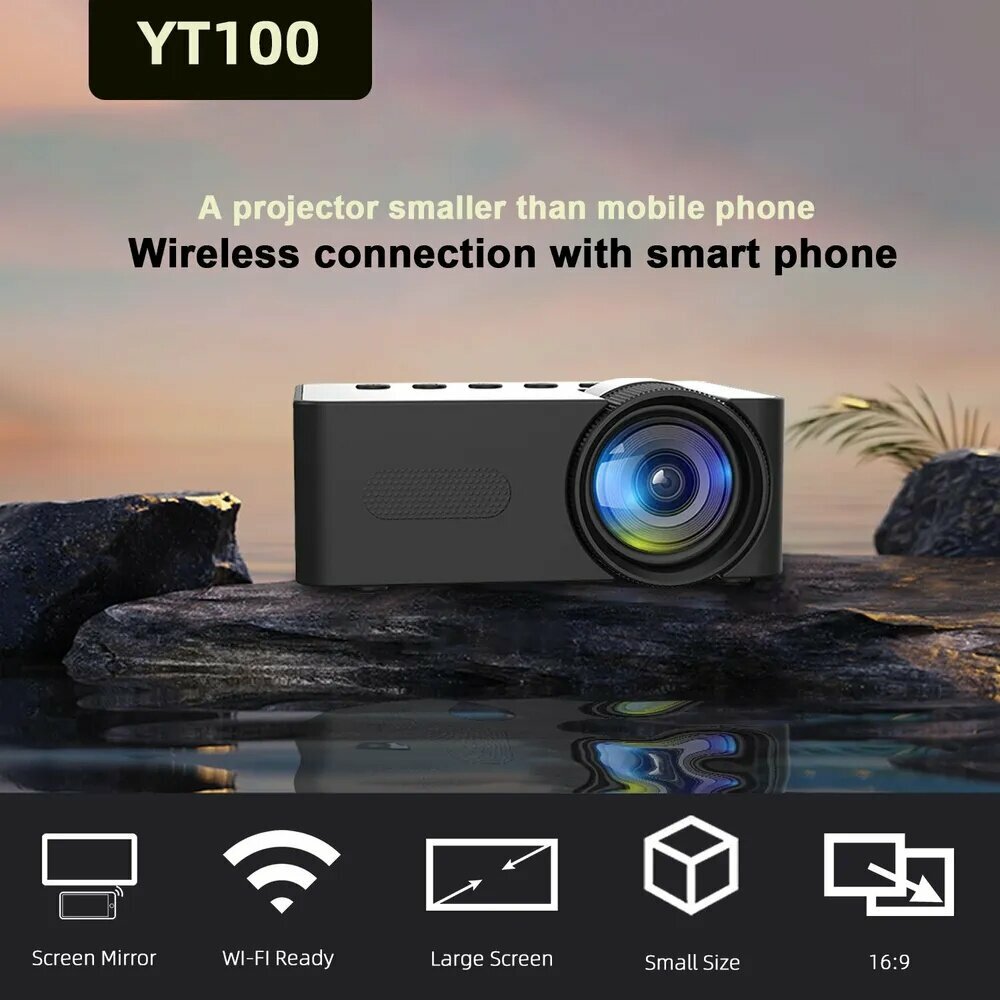 YITAN Проектор, 1LCD, черный