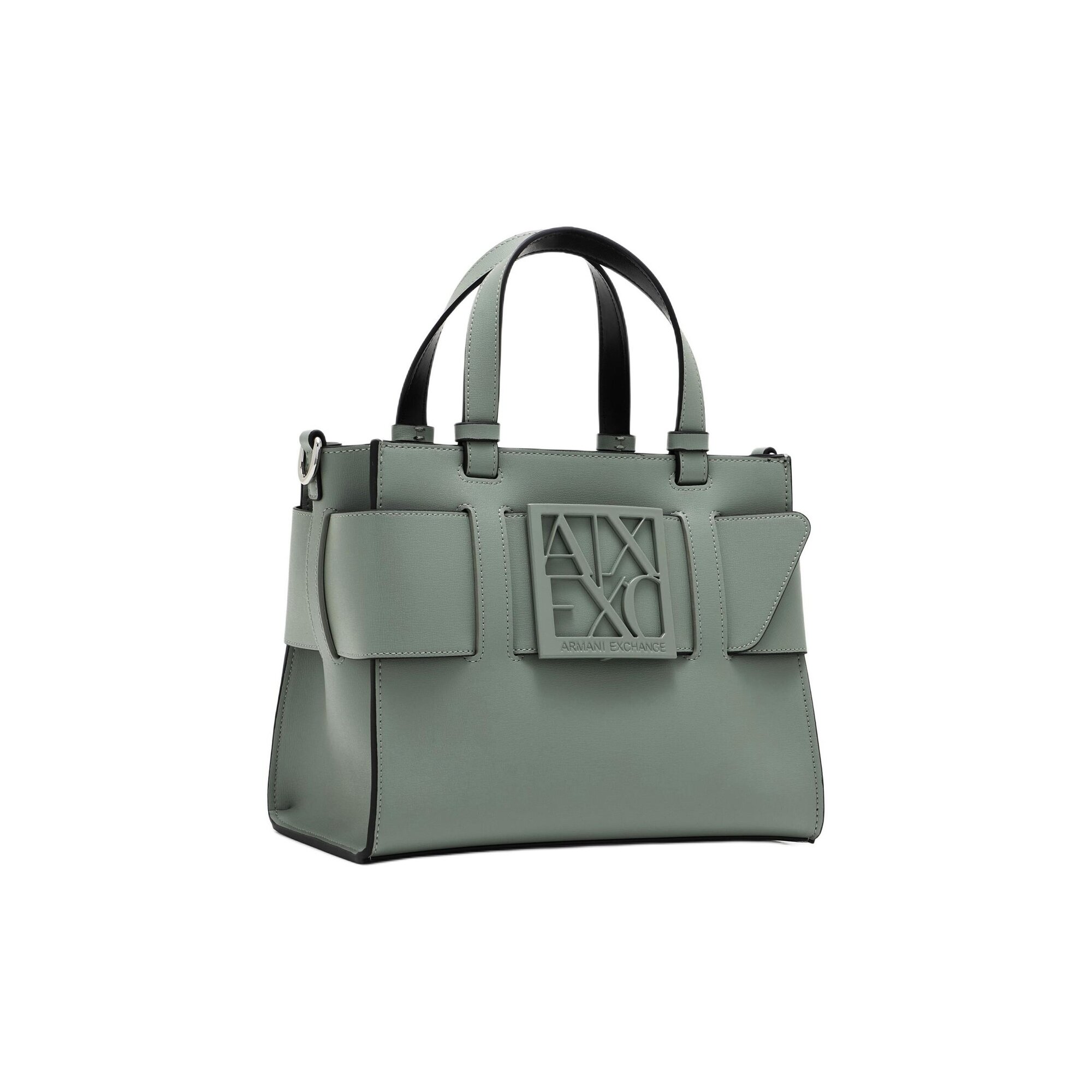 Сумка Armani Exchange, фактура стеганая, зеленый, — фото 1