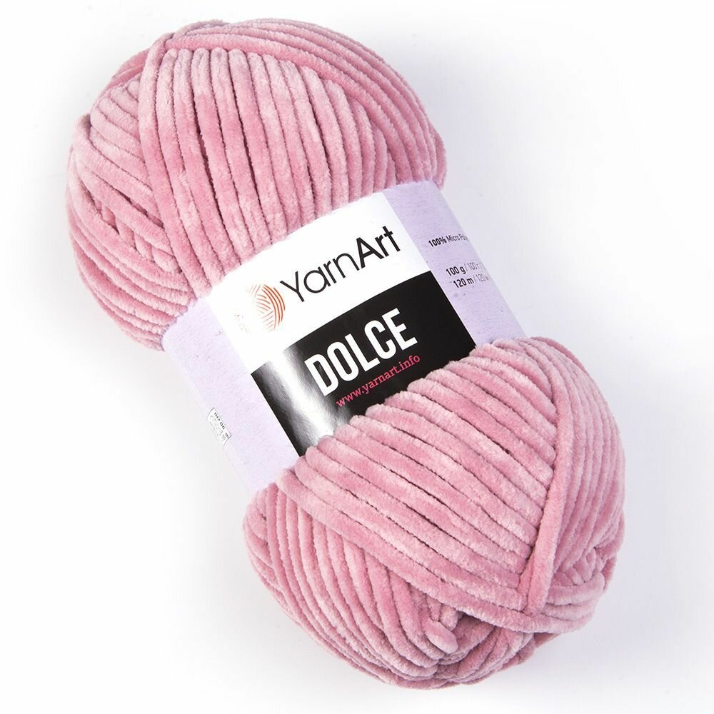 Пряжа Дольче (Dolce Yarnart) упаковка 5 мотков 100 г. 120 м. 100% микрополиэстер плюш 769 пудра