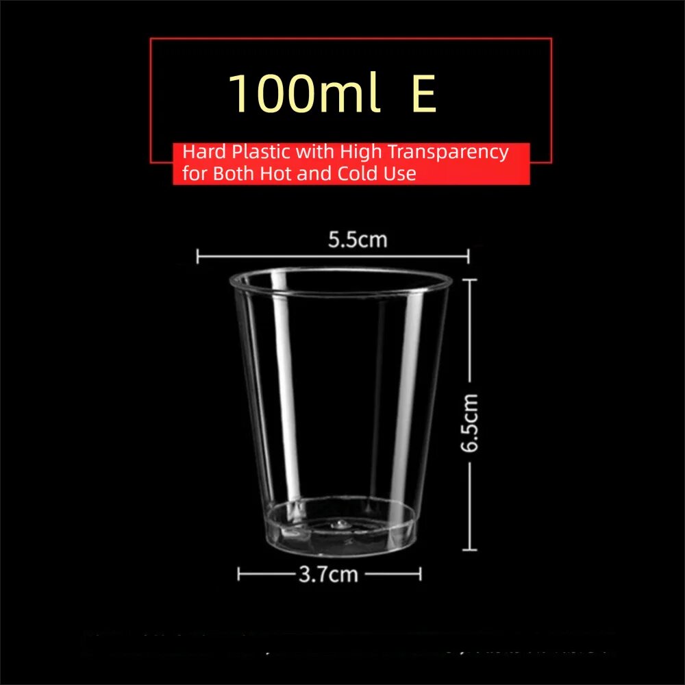 Прозрачные пластиковые стаканы 50 шт. E 100ml