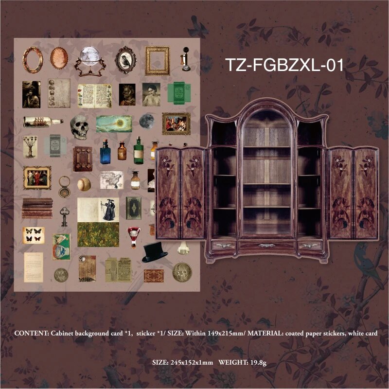 Наклейки TZ-FGBZXL-01 Винтажный набор для скрапбукинга