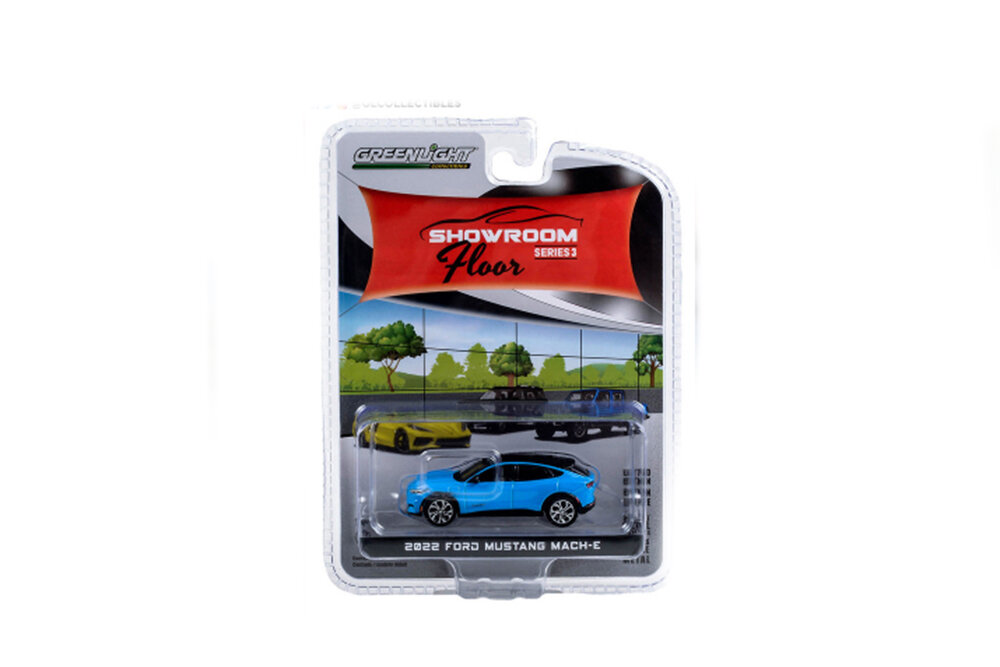 Модель коллекционная GREENLIGHT Ford mustang mach-e premium 2022 grabber blue metallic (длина модели 6-10 см)