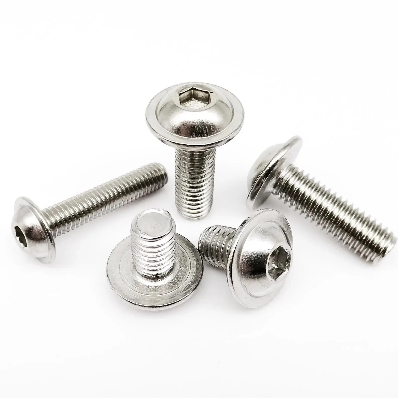 Болты HZYUEGOU шестигранные с шайбой нержавеющая сталь M2-M8 M2.5x6mm 50pcs