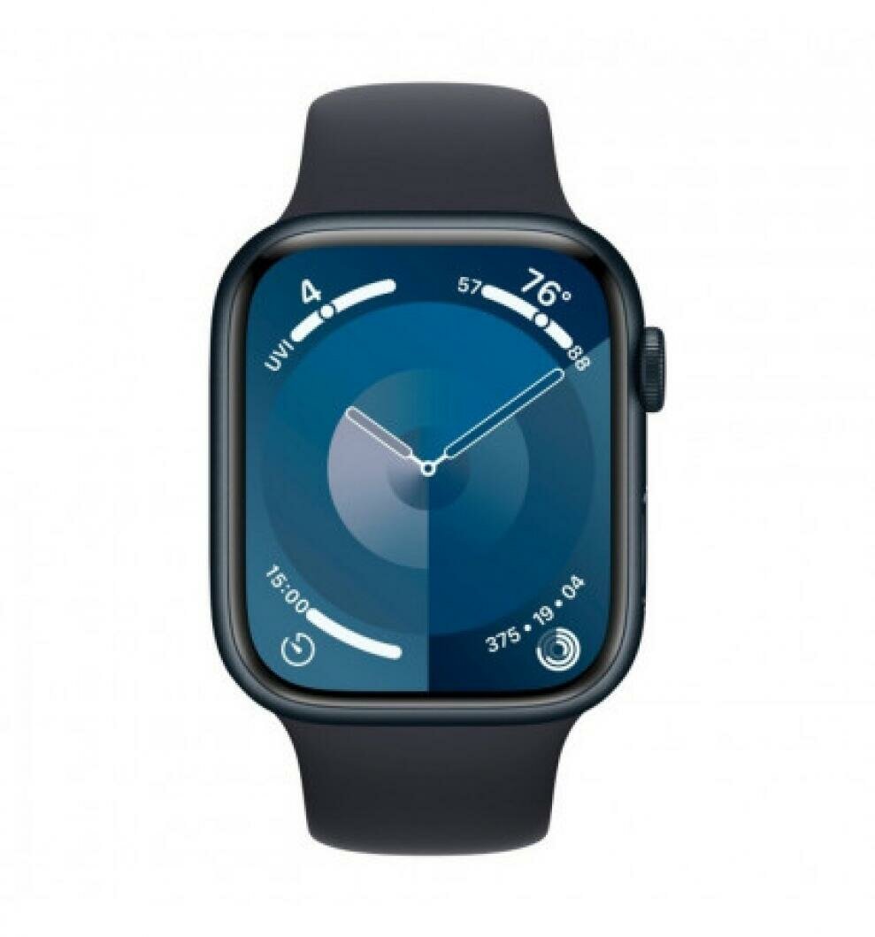 Умные часы Apple Watch Series 9 45mm Aluminium Case, Midnight Sport Band S/M