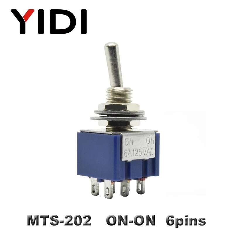 Переключатели YIDI SPDT и DPDT 6A 125V Without Cap, MTS-202, 5pcs