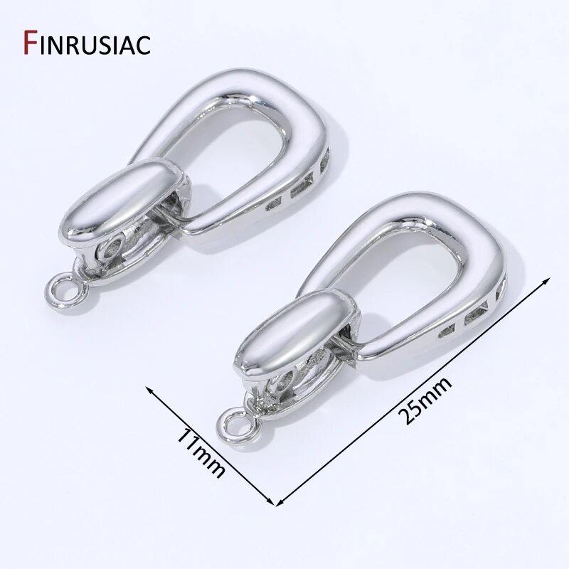 Застежки для бижутерии FINRUSIAC, Родий, 2шт