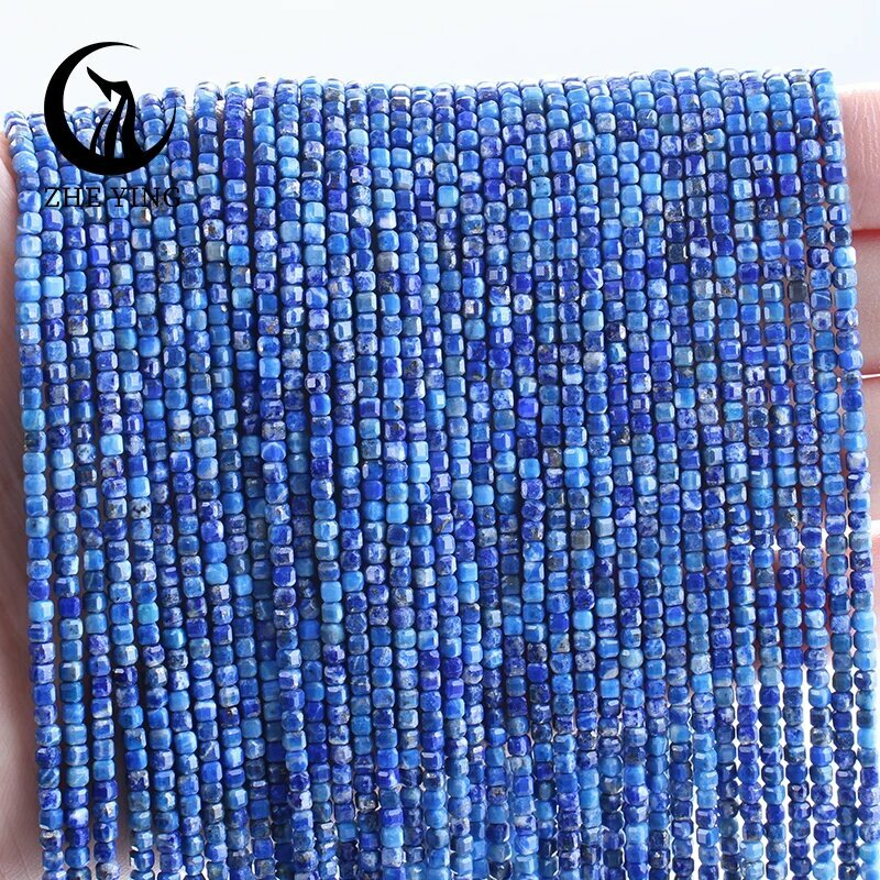 Кубические бусины из натурального камня 2,5 мм Синий, 54Lapis Lazuli L.1